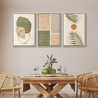 IDEA4WALL Mid Century Modern Boho Organic Tropical Leaf Abstract Framed Canvas 3 Pieces Print ...